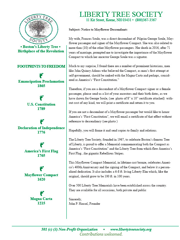 Liberty Tree Society- a program of Elm Research Institute